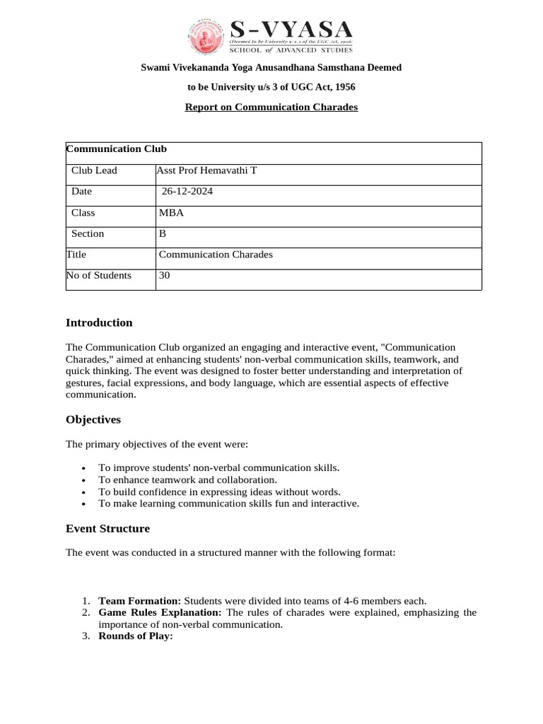 Communication Club - Communication Charades | PDF | Communication ...