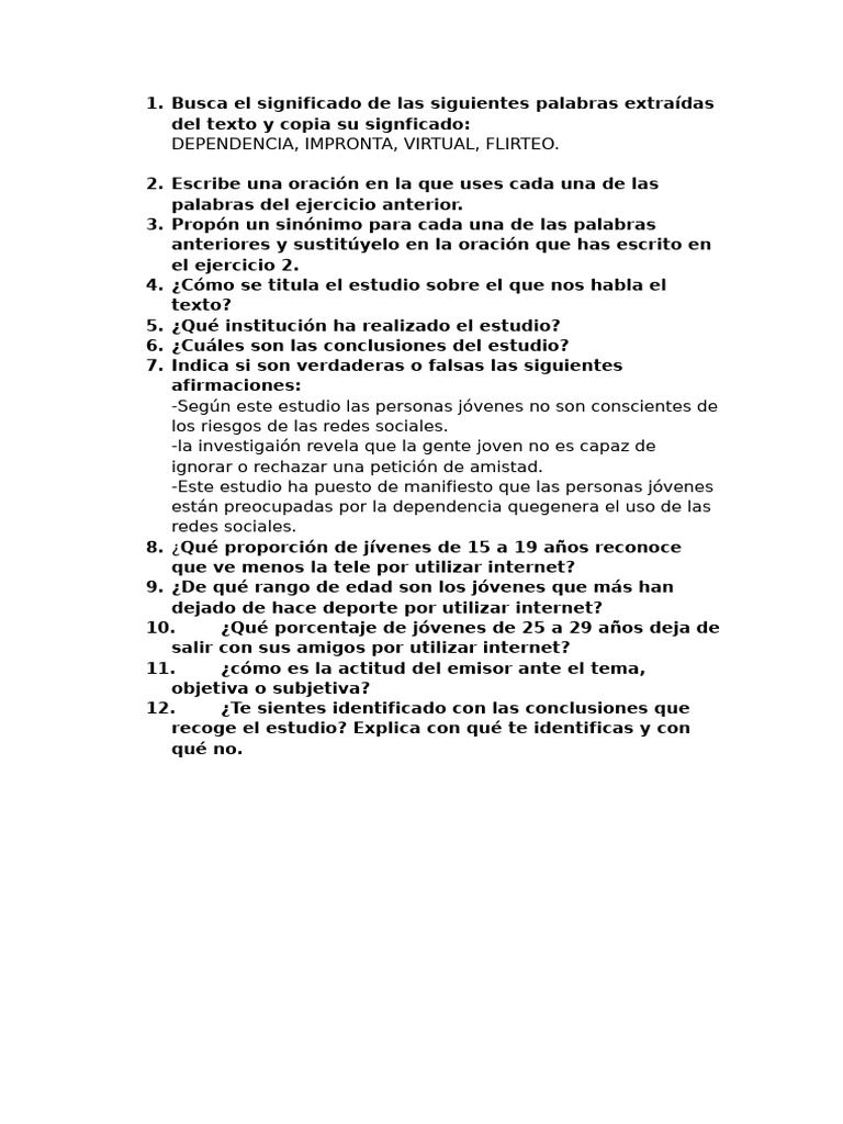 Preguntas Comprension Lectora | PDF