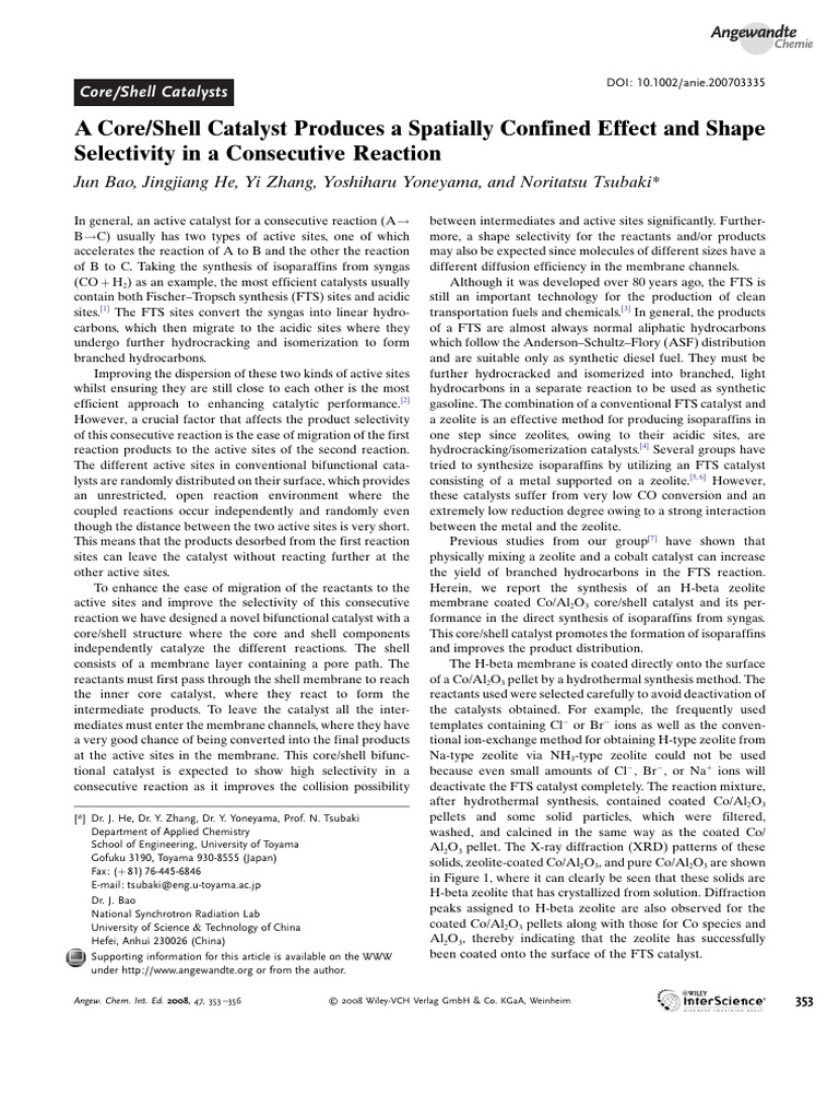 A CoreShell Catalyst Produces A Spatially Confined Effect and Shape ...