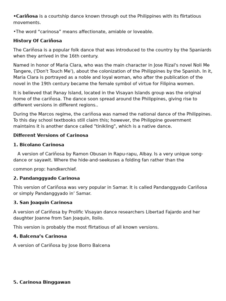 Cariñosa: Philippine Courtship Dance | PDF | Philippines