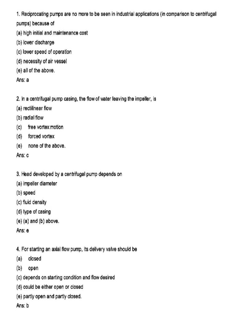 Hydraulic Machines MCQ | PDF