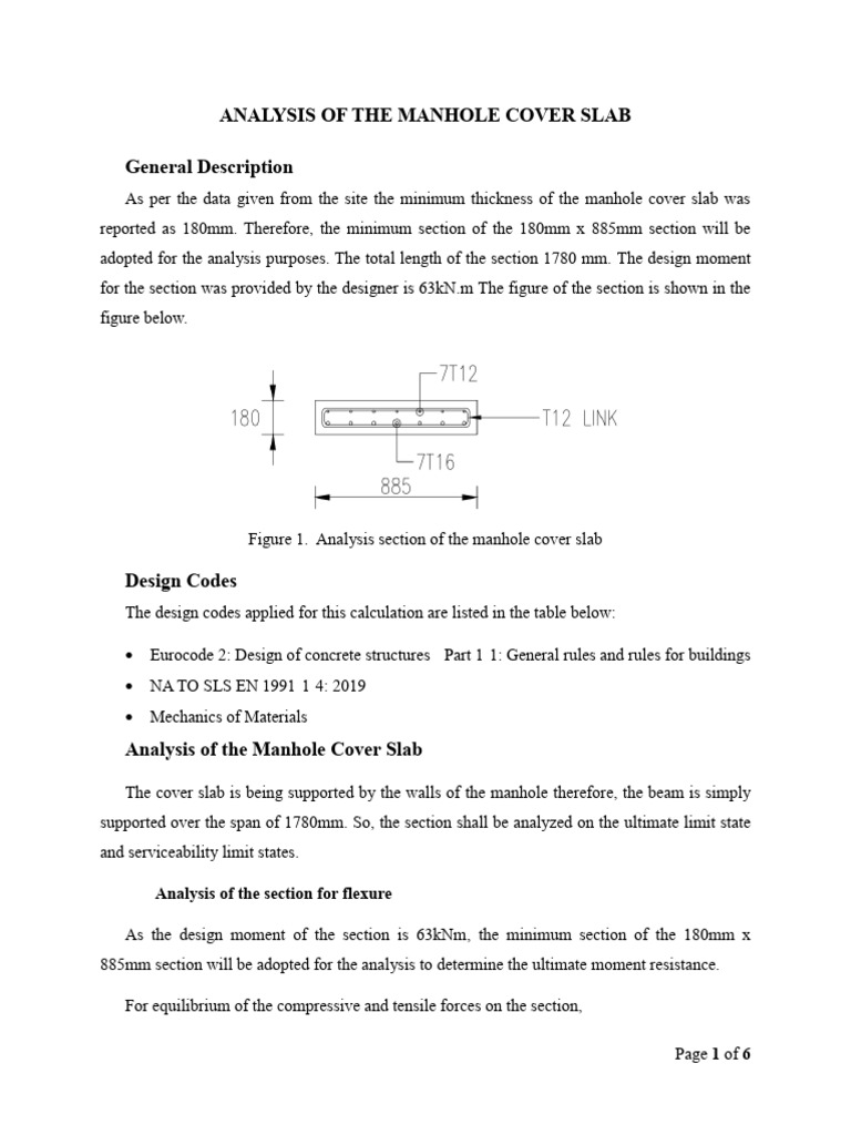 Analysis of The Manhole Cover Slab | PDF | Materials Science | Solid Mechanics