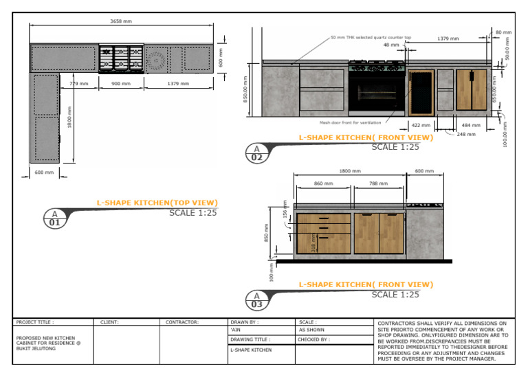 (D) Amend - BJ - L-Shape Kitchen Detail 201224 | PDF | Building ...