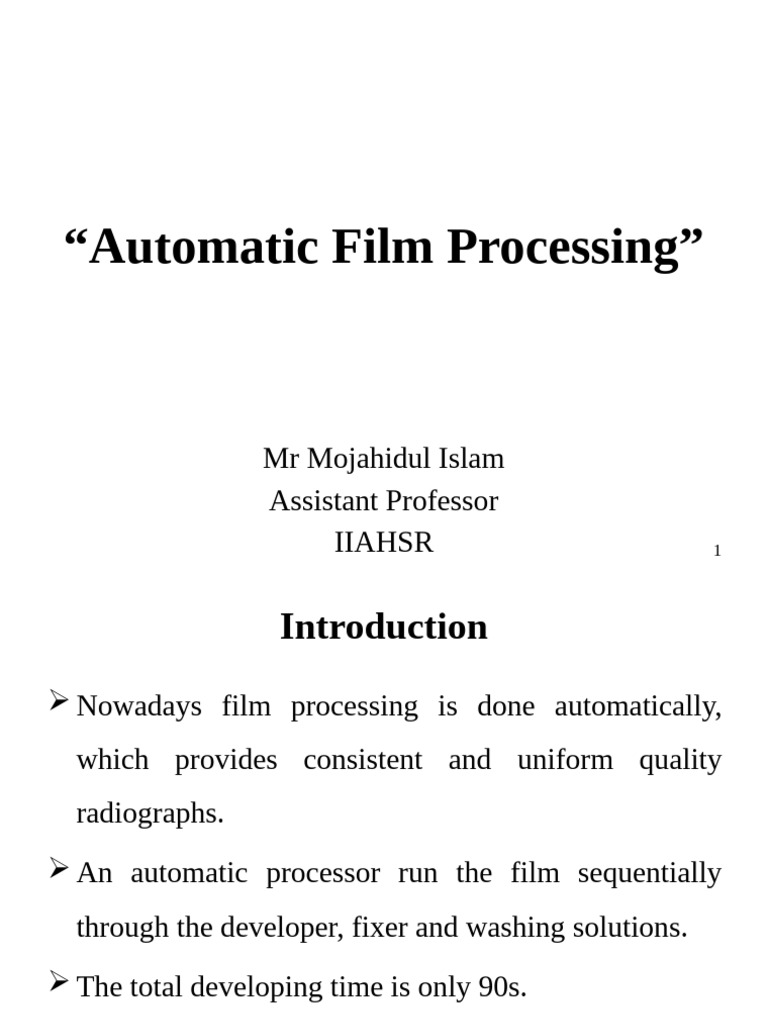 Automatic Film Processing Systems Explained | PDF | Water | Clothes Dryer