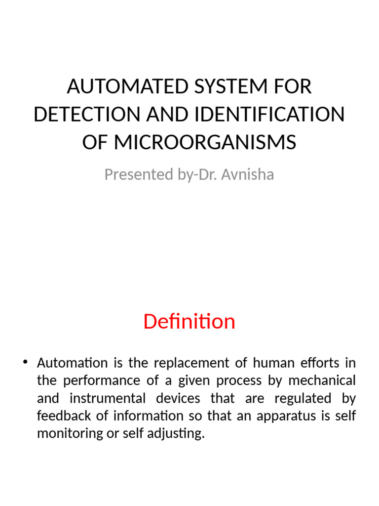 Automated System in Microbiology | PDF | Laboratory Techniques | Biology