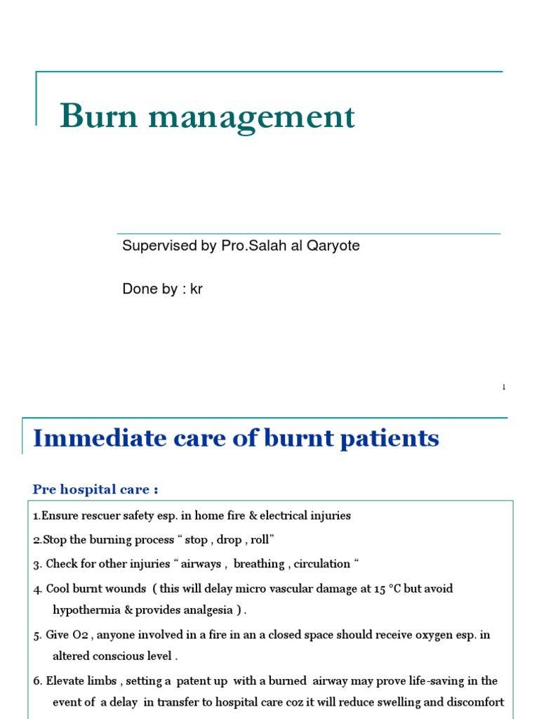 Burn Management: Supervised by Pro - Salah Al Qaryote | Download Free ...