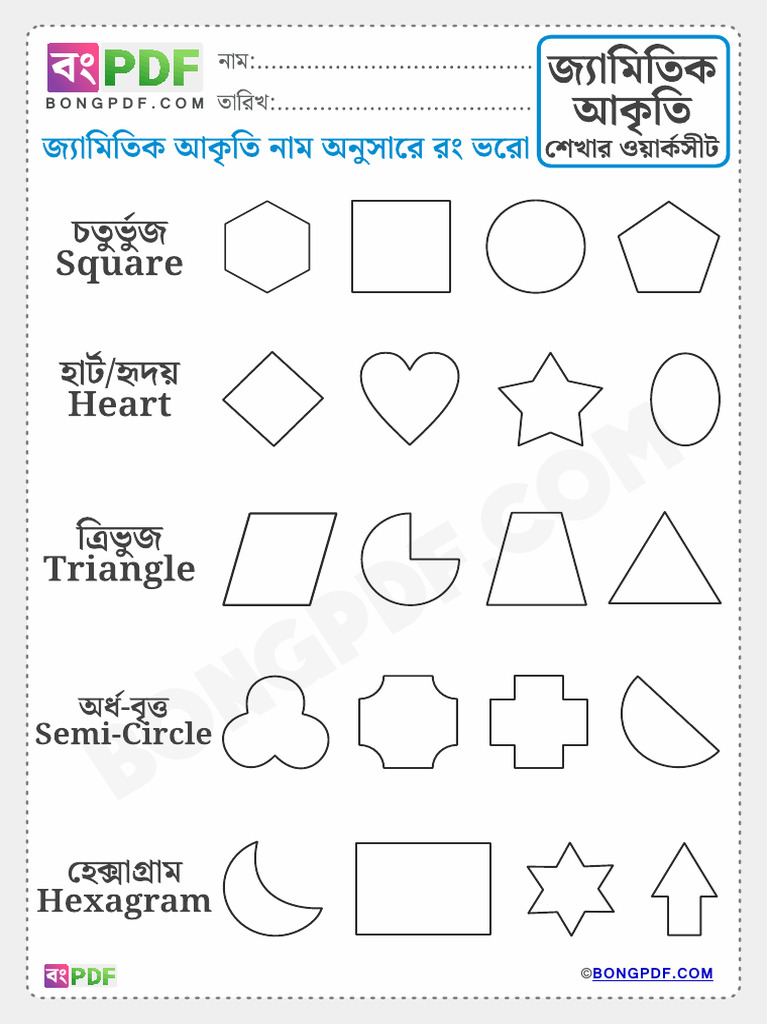 Color Right Geometric Shape Worksheet | PDF