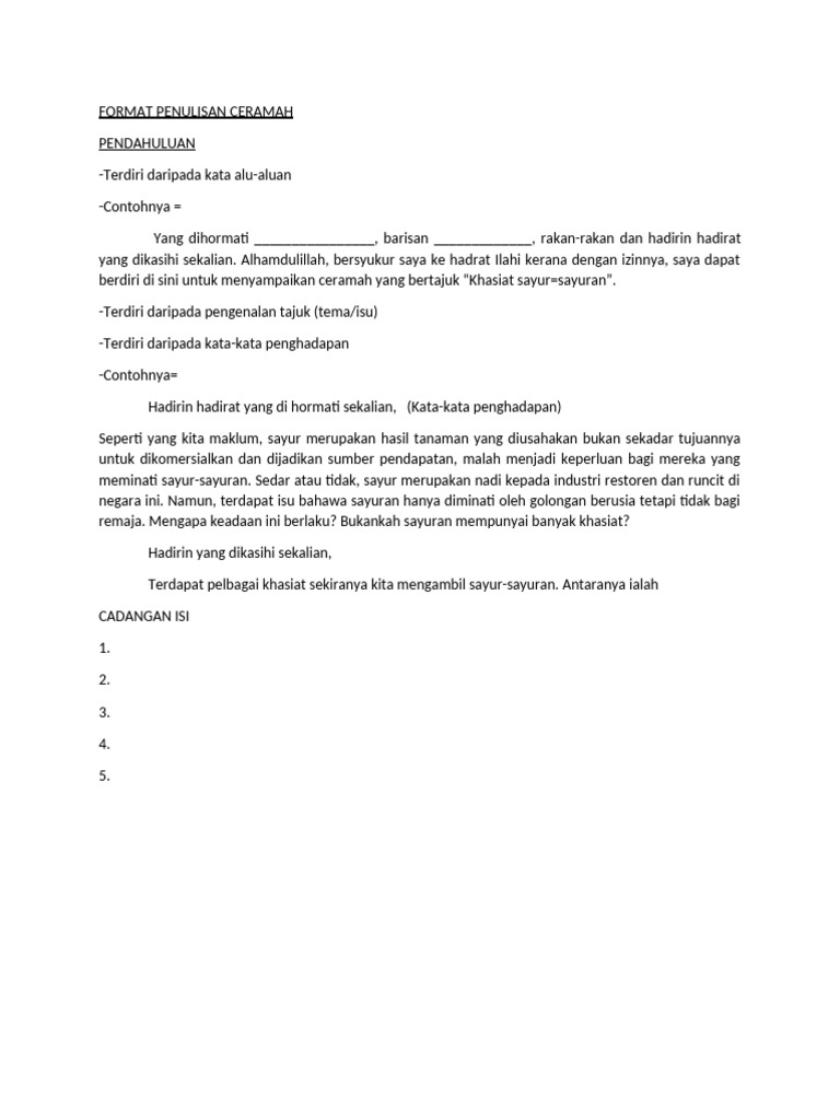 Format Penulisan Ceramah | PDF