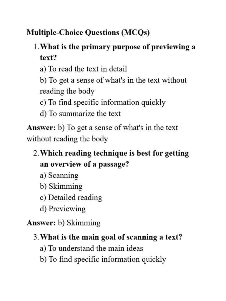 MCQ Critical Writting and Reading | PDF | Flood | Methodology