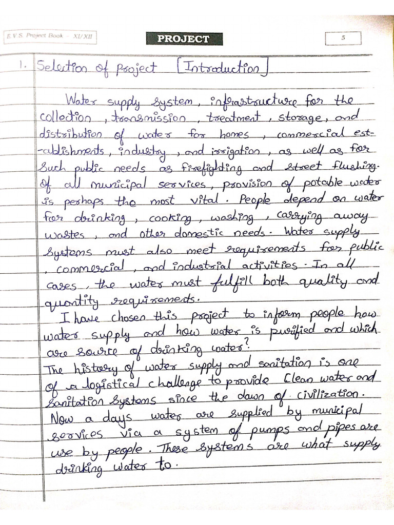 EVS Project On Water Supply System | PDF