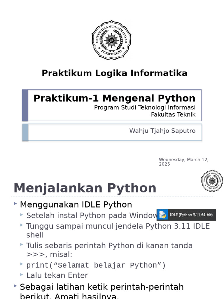 Praktikum-1 Mengenal Python | PDF