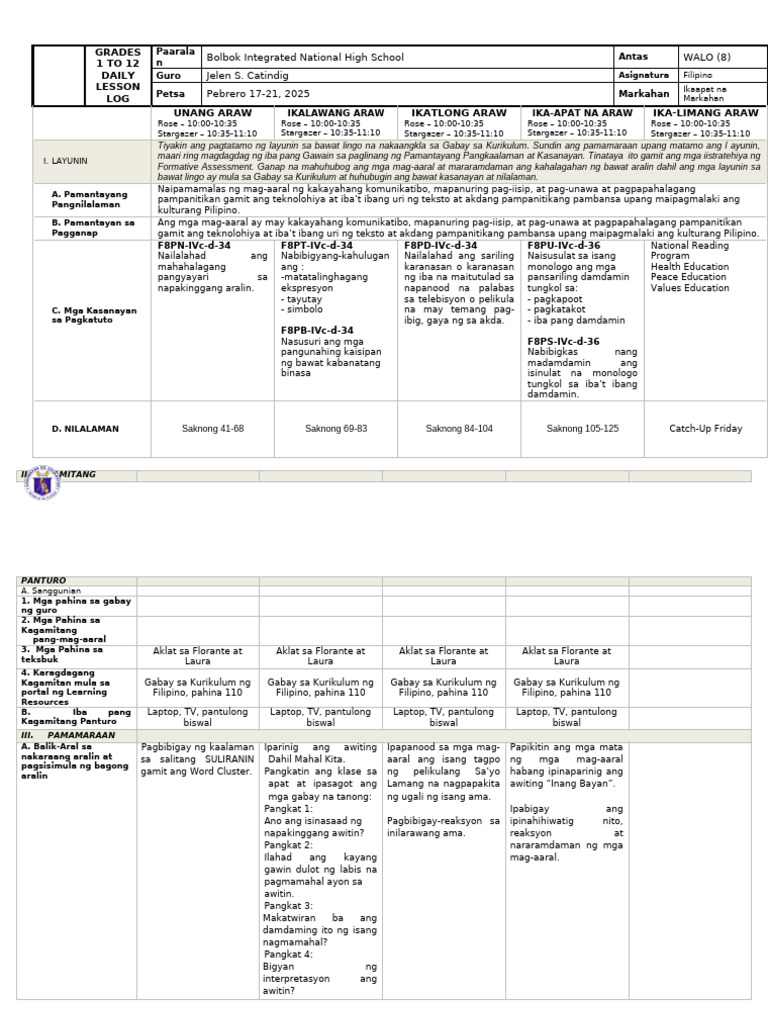 FIL8 DLL Q4 Week 2 | PDF
