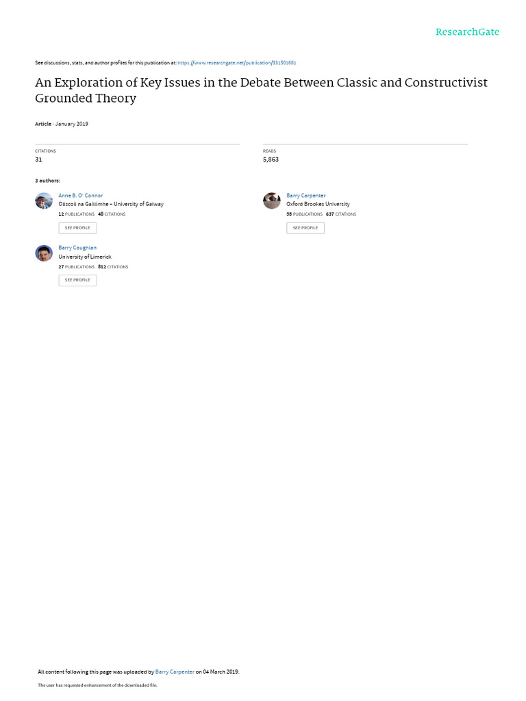 Classic vs Constructivist Grounded Theory | PDF | Epistemology ...