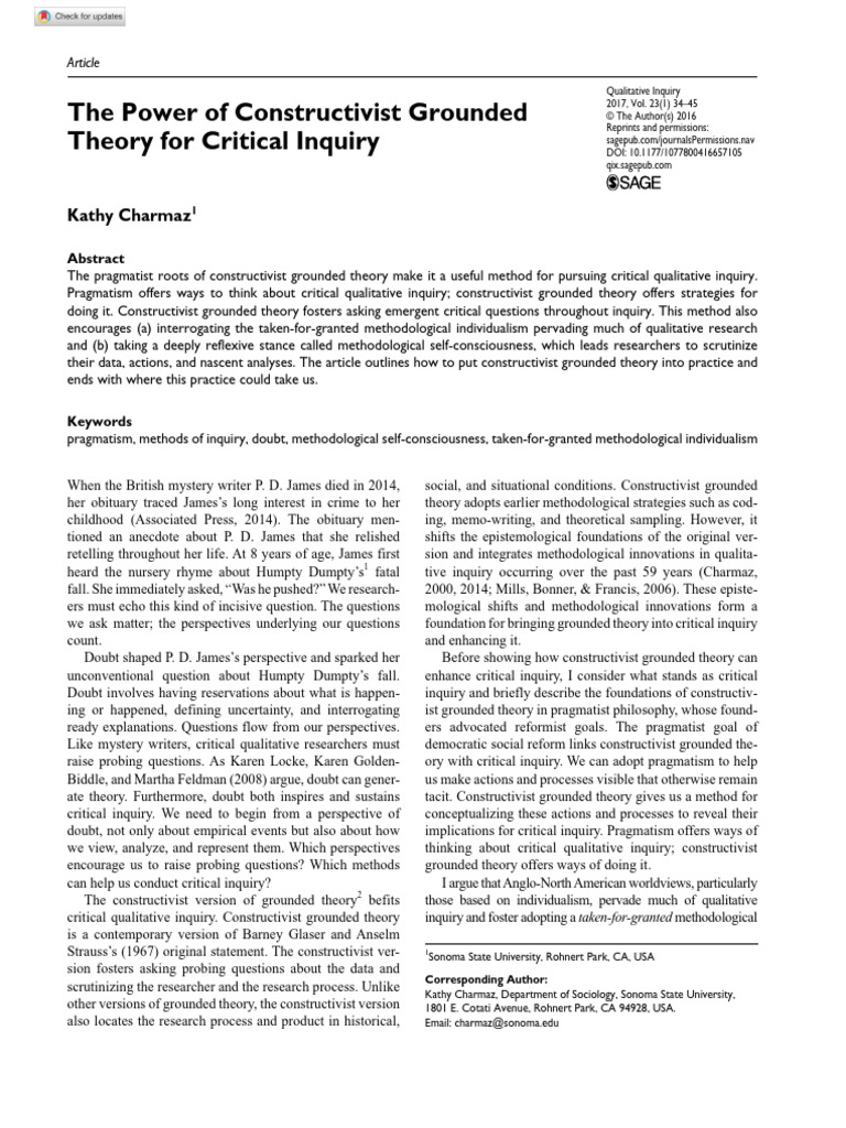 Charmaz 2016 The Power of Constructivist Grounded Theory For Critical ...