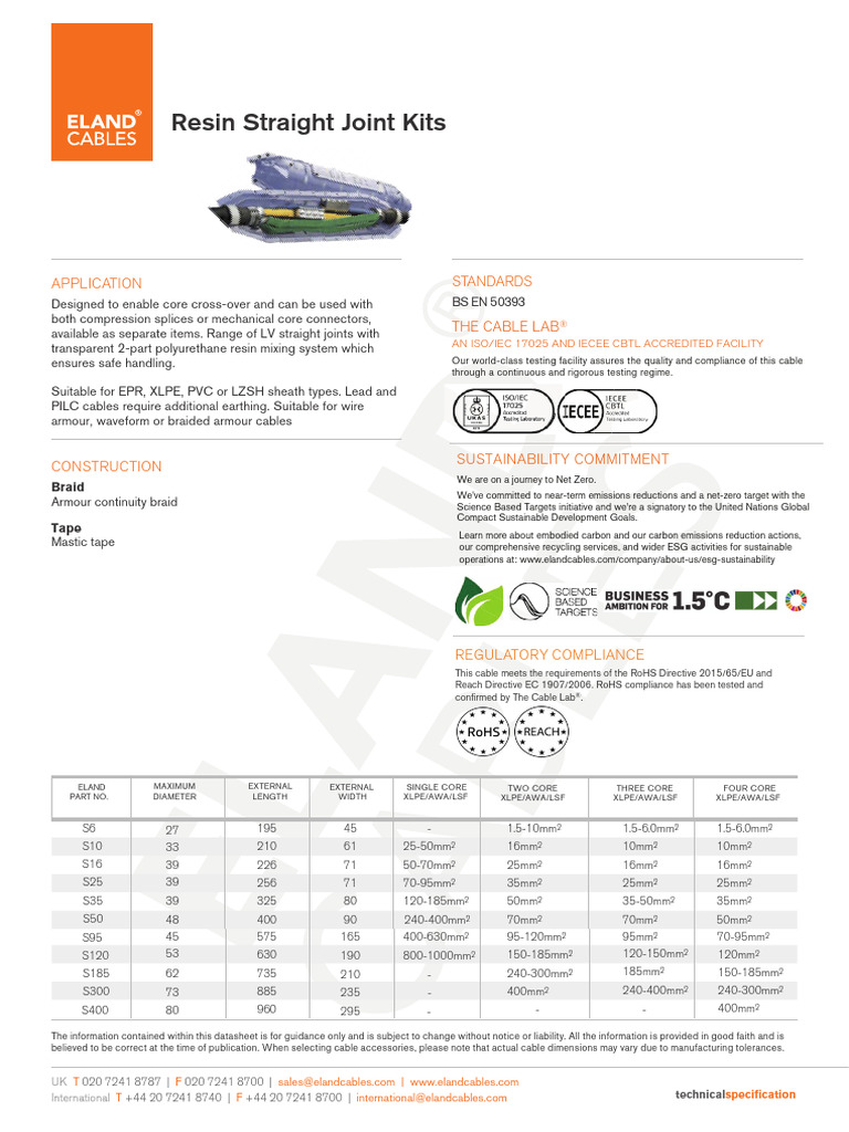 Resin Straight Joint Kit | PDF | Manufactured Goods