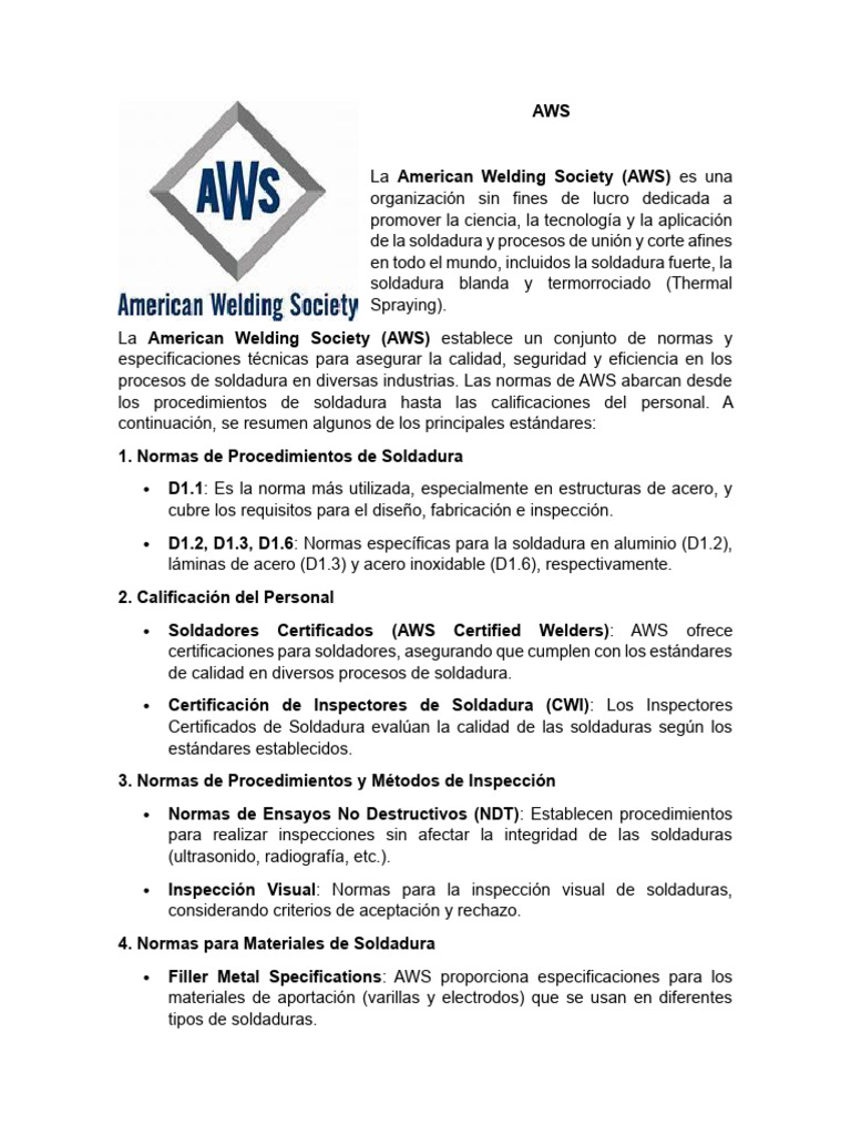 04 Normas AWS | PDF | Soldadura | Construcción