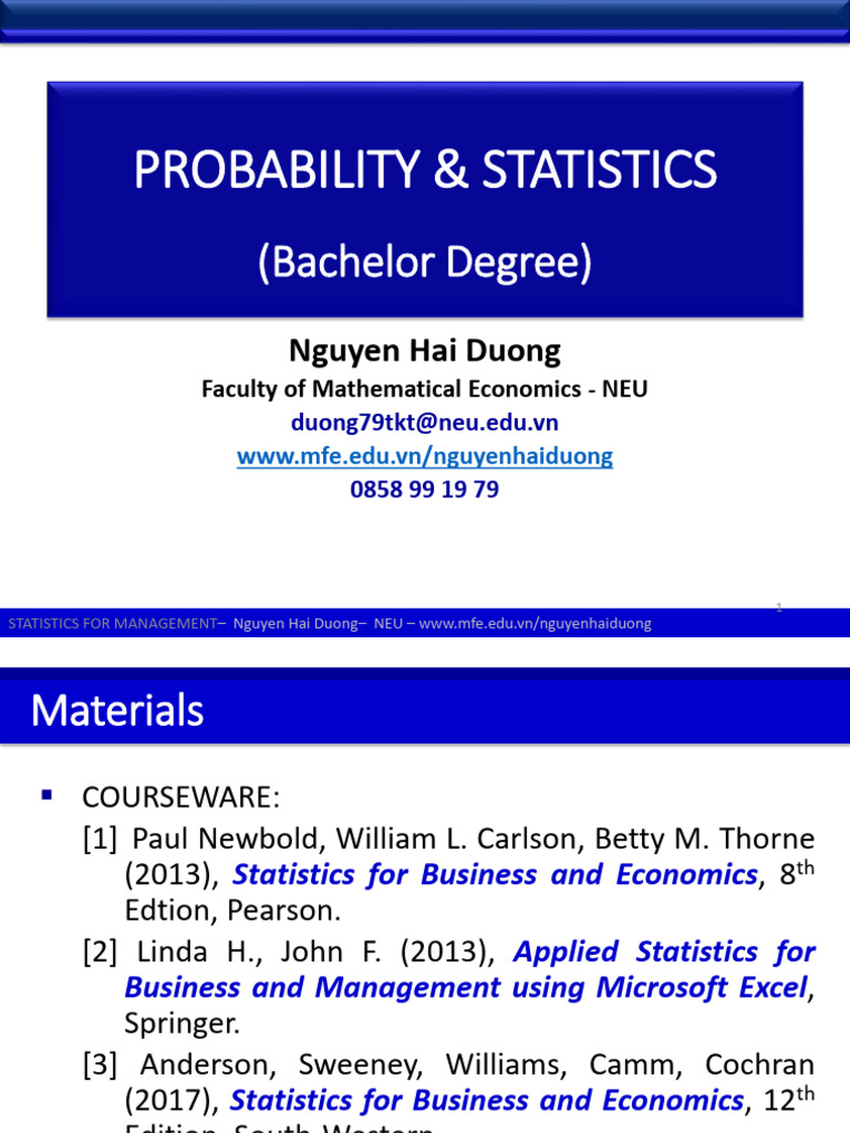 ProbStat Lec01 Mine | PDF | Statistics | Level Of Measurement