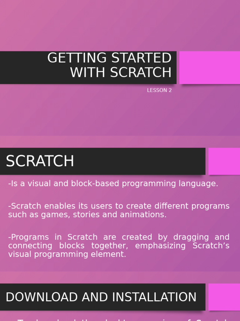 Getting Started With Scratch Pdf Scratch Programming Language Software Engineering