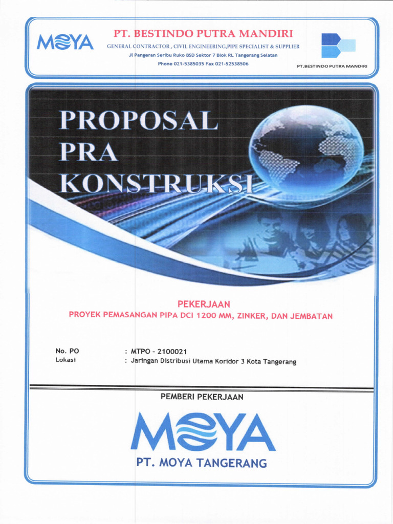 Metode Kerja Proyek Pemasangan Pipa Dci 1200 Mm Koridor 3 | PDF