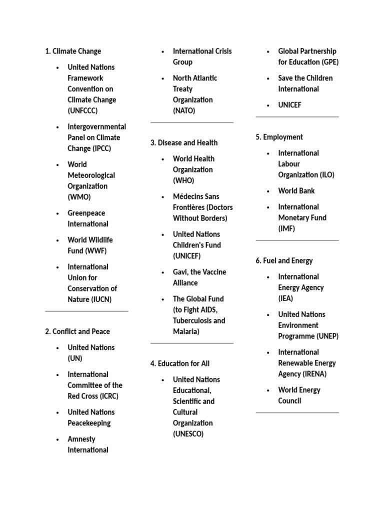 International Organizations Overview | PDF | United Nations ...
