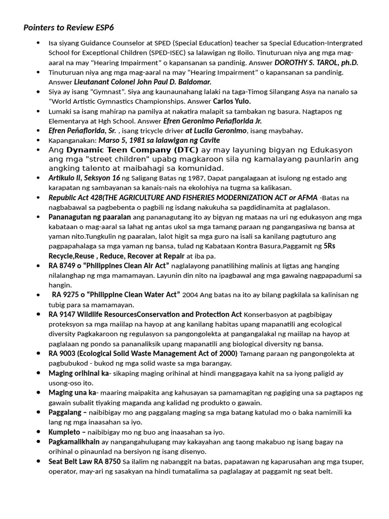 Pointers To Review ESP6 | PDF