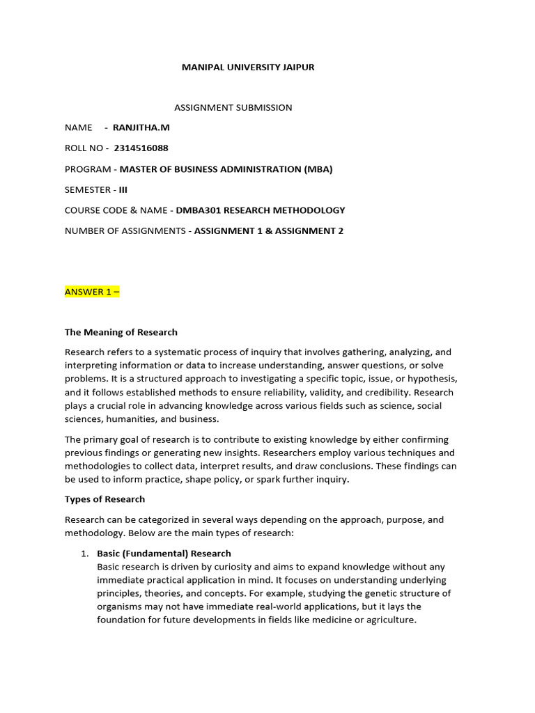 Research Methodology in MBA Studies | PDF | Level Of Measurement ...