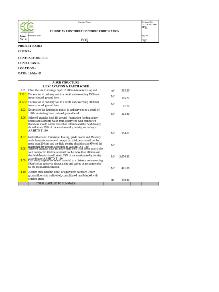 Rev BOQ | PDF | Concrete | Paint