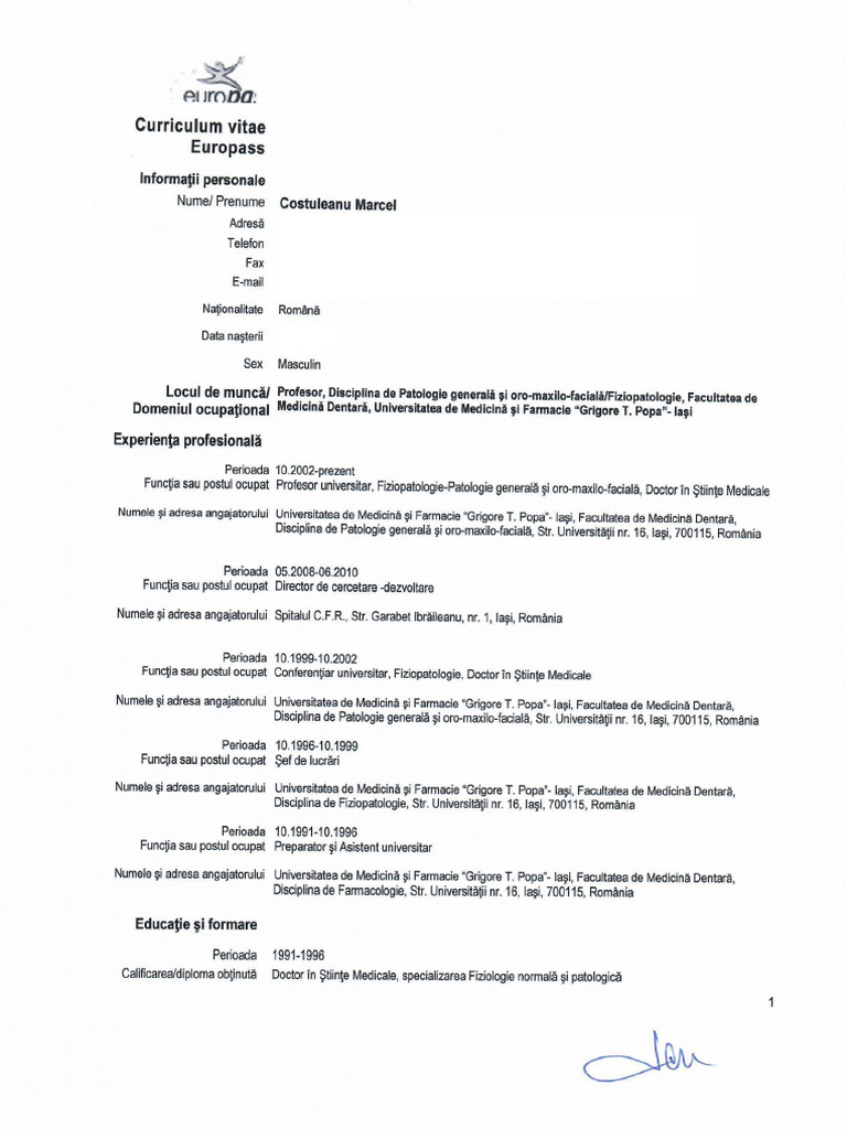 CV Marcel Costuleanu | PDF