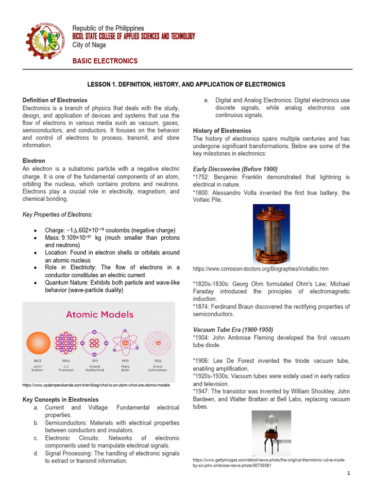 Introduction to Basic Electronics Concepts | PDF | Electron | Electronics