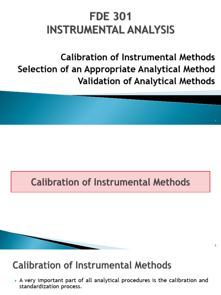 Week 7-Calibration of Instrumental Methods and Method Validation | PDF ...