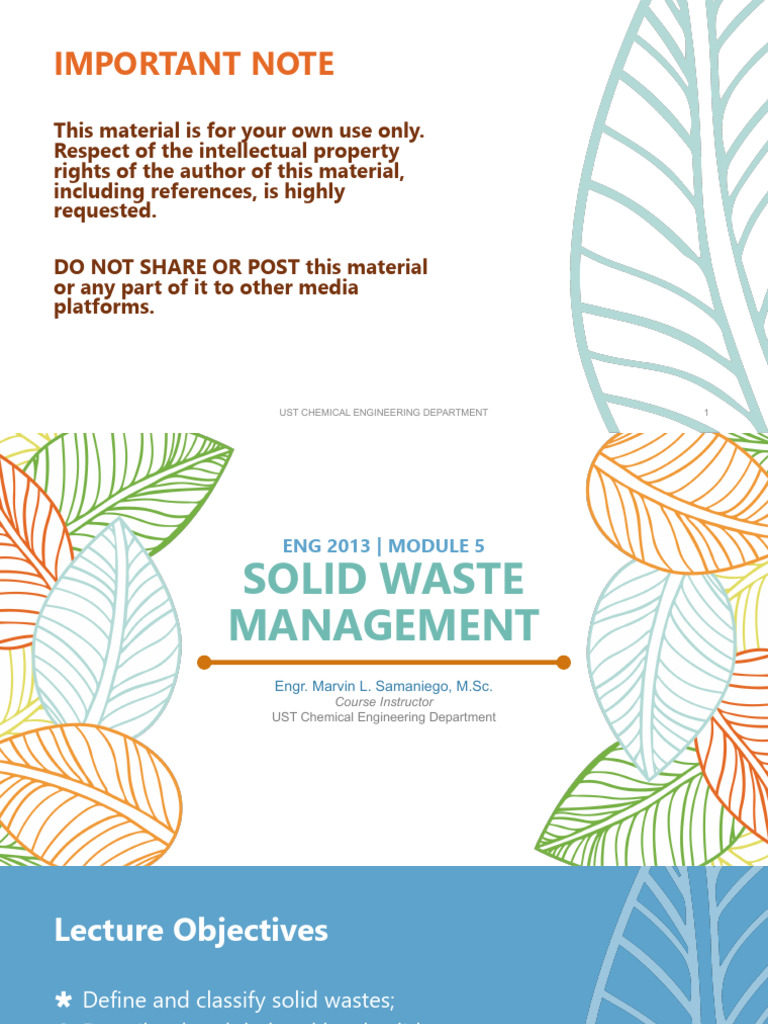 Solid Waste Management Overview | PDF | Waste | Recycling