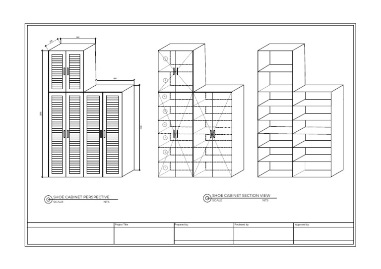 Shoe Cabinet Perspective Shoe Cabinet Section View: Scale NTS Scale NTS | PDF