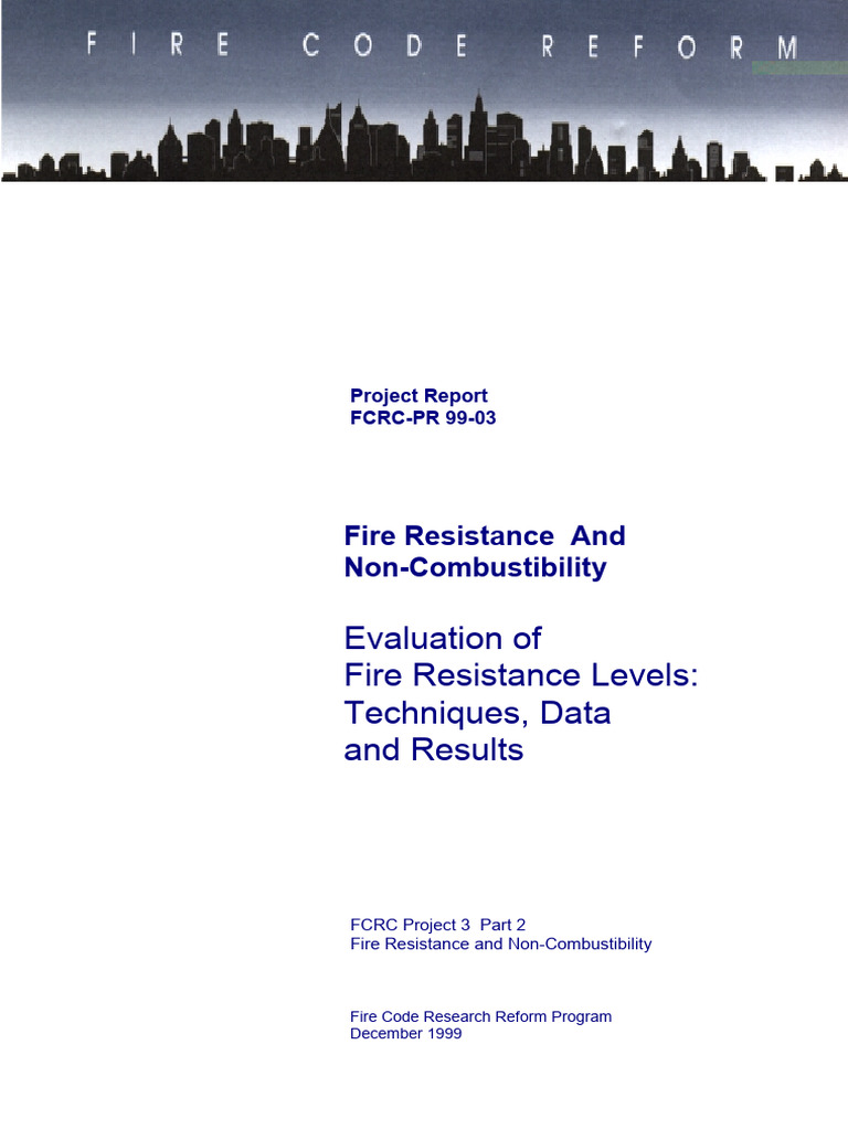 Project 3 Part 2 Evaluation Fire Resistance Levels Techniques Data ...