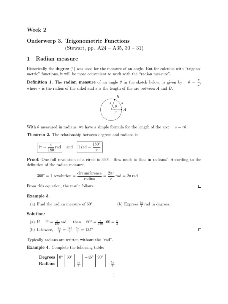 Week 2.3E Trigonometric Functions | PDF | Pi | Elementary Geometry