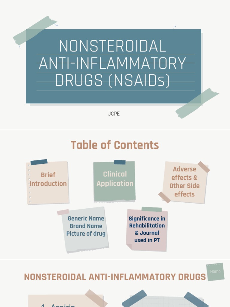 NSAIDs: Types, Uses, and Effects | PDF | Nonsteroidal Anti Inflammatory ...