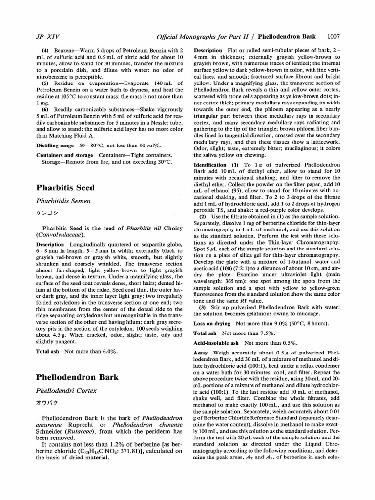 HPLC of Phellodendron - Bark - PDF Monograph | PDF