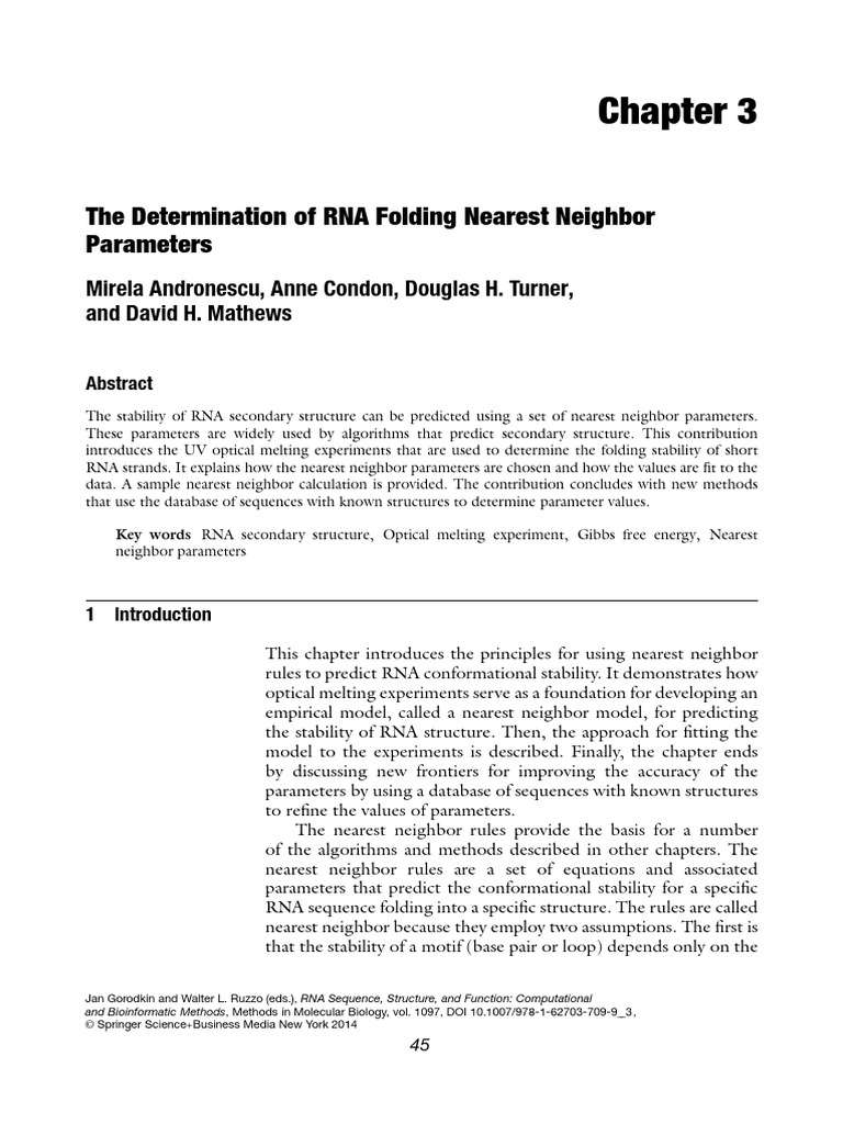 Andronescu2013 - The Determination of RNA Folding Nearest Neighbor | PDF | Nucleic Acid ...
