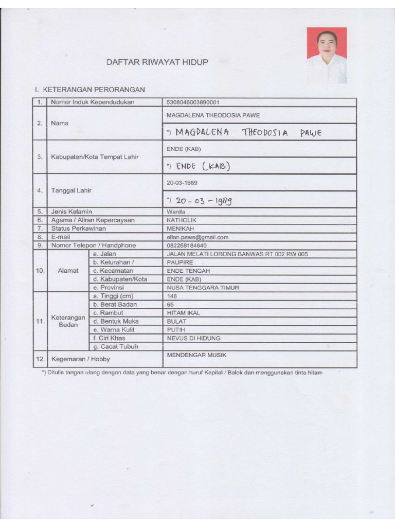 DRH Perorangan | PDF