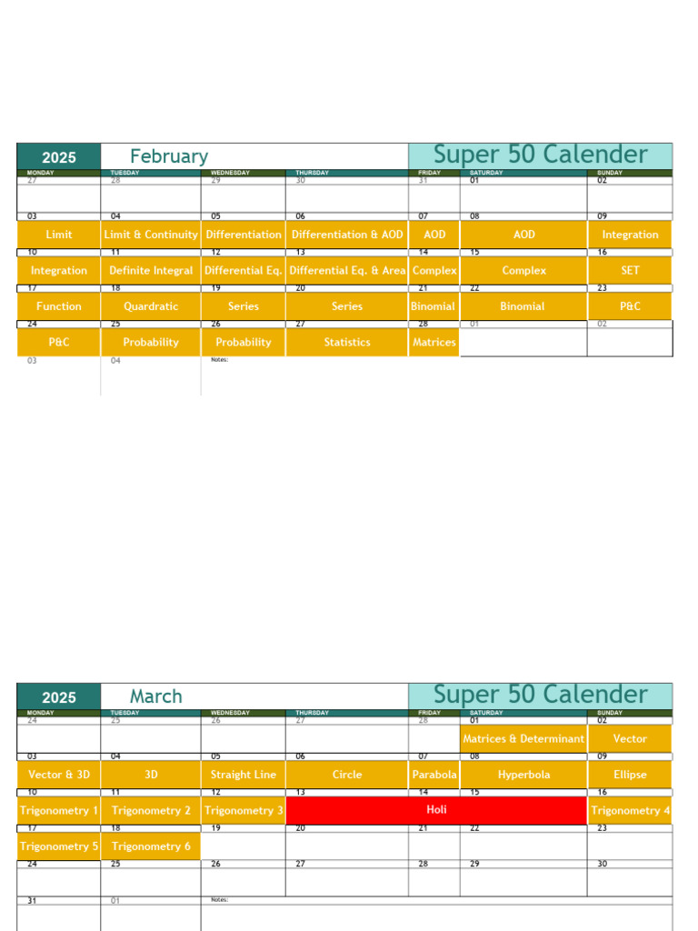 Super 50 Calender: February | PDF