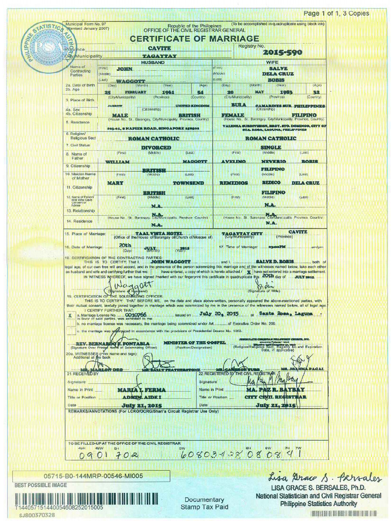 Marriage Cert | PDF