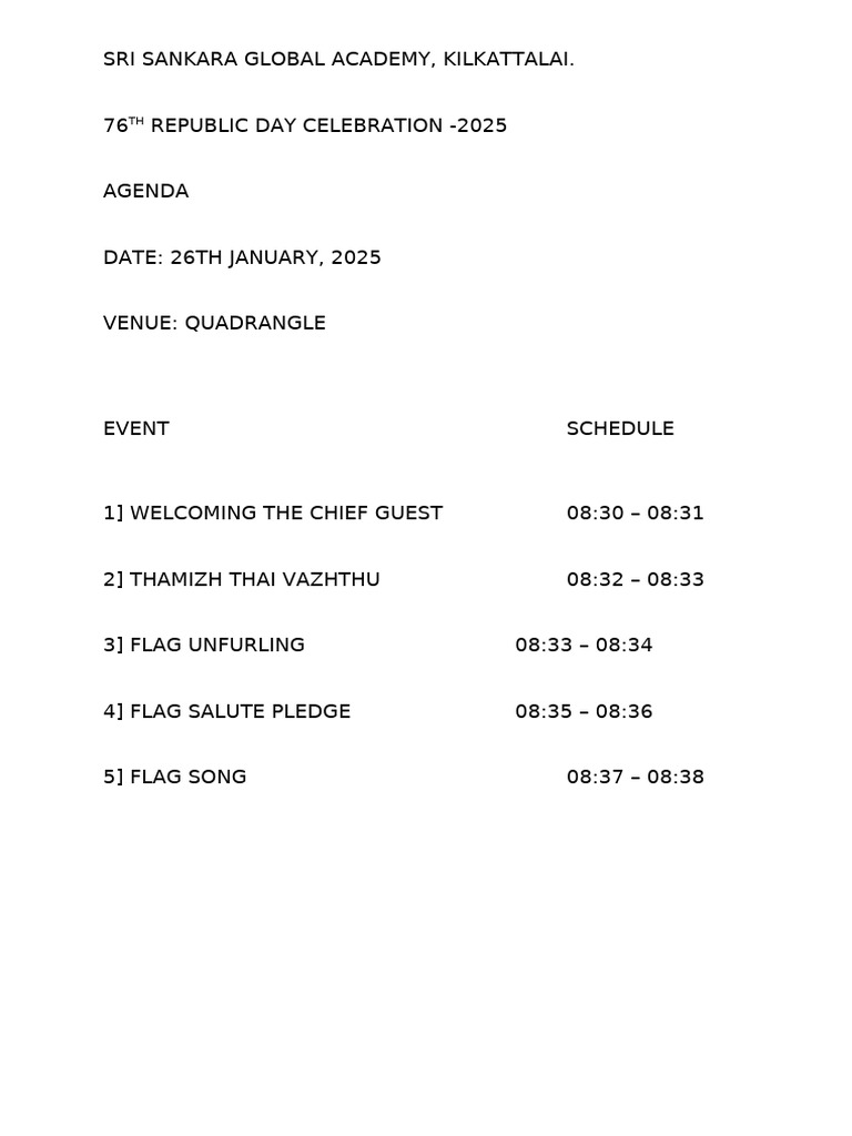 Republuic Day and Sports Day 24-25 Anchoring Script | PDF