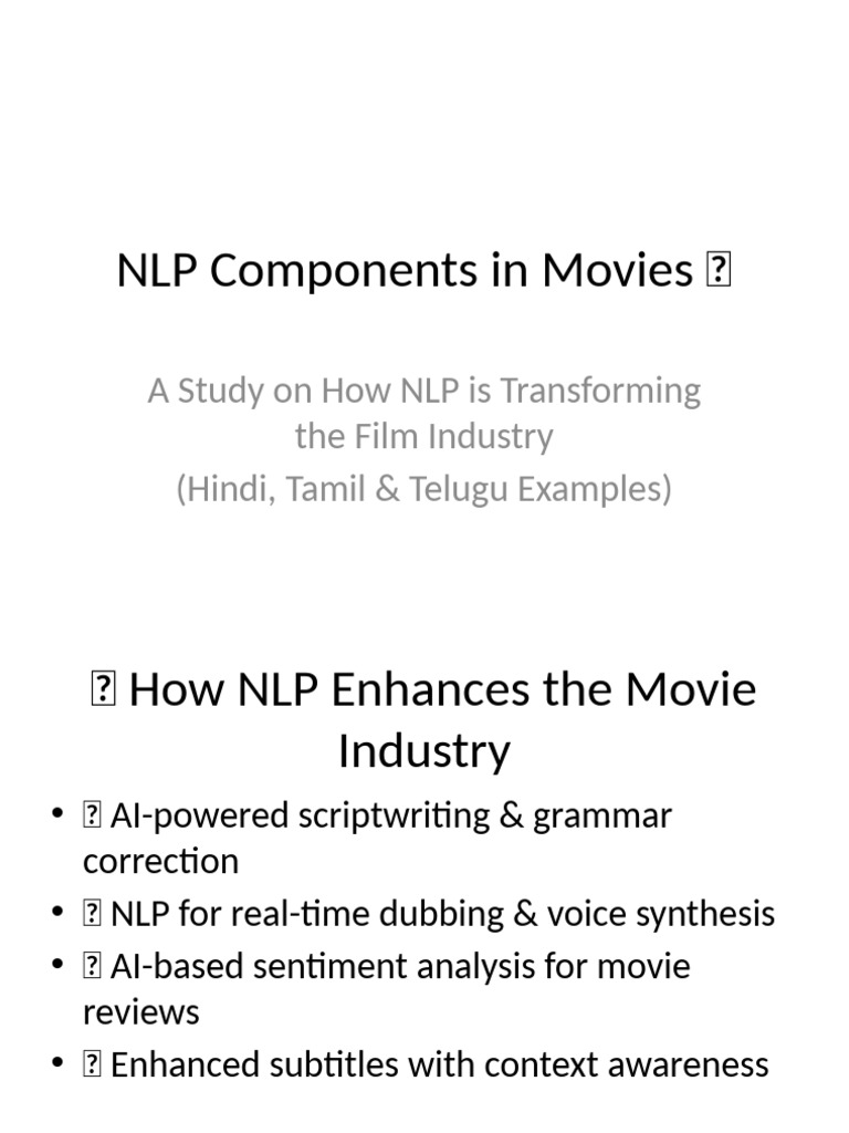 NLP Movies Presentation | PDF
