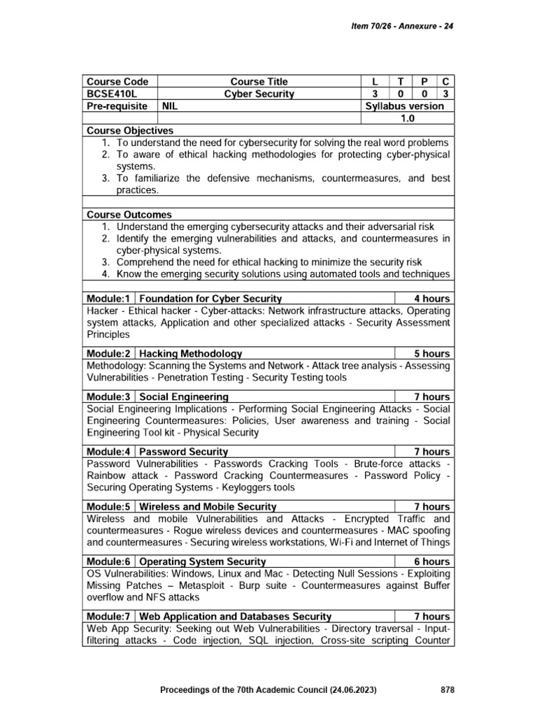 Bcse410l Cyber-security Th 1.0 76 Bcse410l 70 Acp (1) | PDF