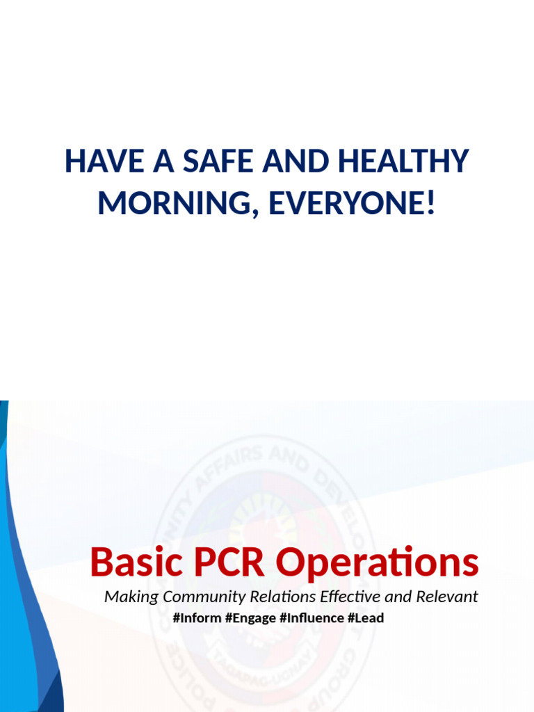 Basic PCR Operations | PDF | Police | Community Policing