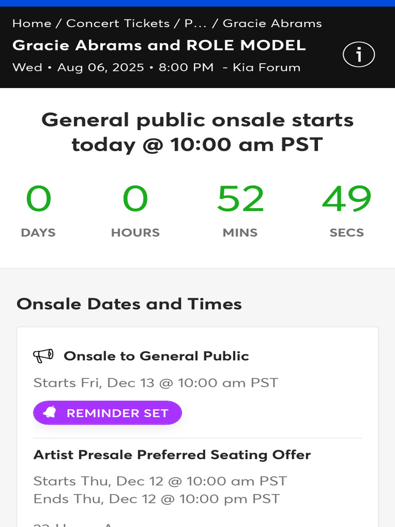 Gracie Abrams The Secret of Us Deluxe Tour With Role Model Tickets Aug ...