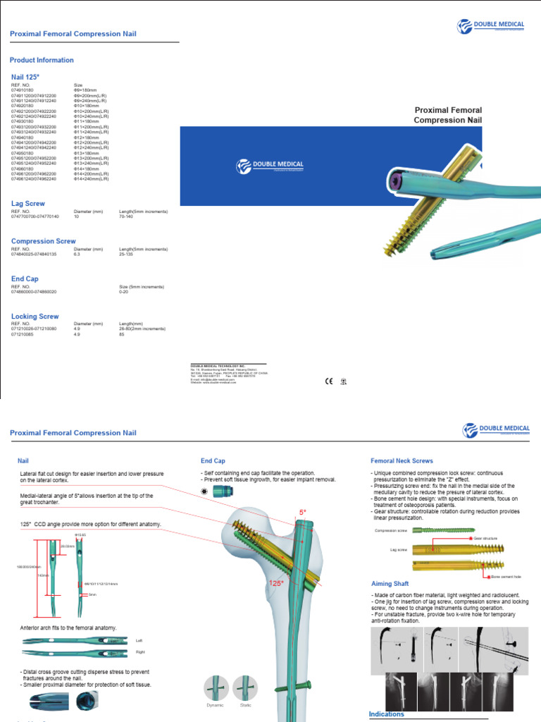 Proximal Femoral Compression Nail Guide | PDF | Screw | Skeletal System