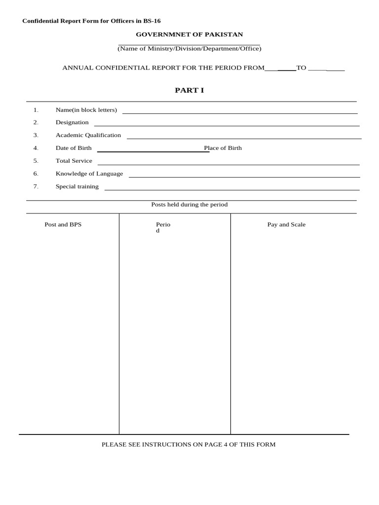Annual Confidential Report Form BS-16 | PDF | Behavioural Sciences ...