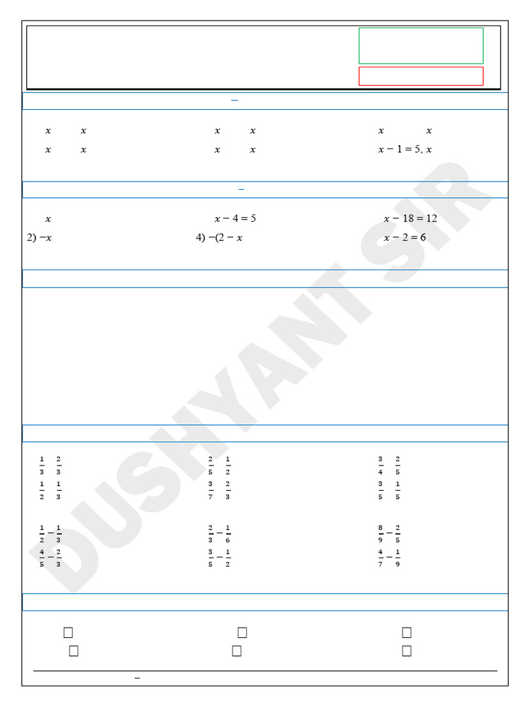 G6 MATHS PRACTISE-SHEET-1 COMBINE-SYLLABUS Ishan | PDF | Mathematics ...