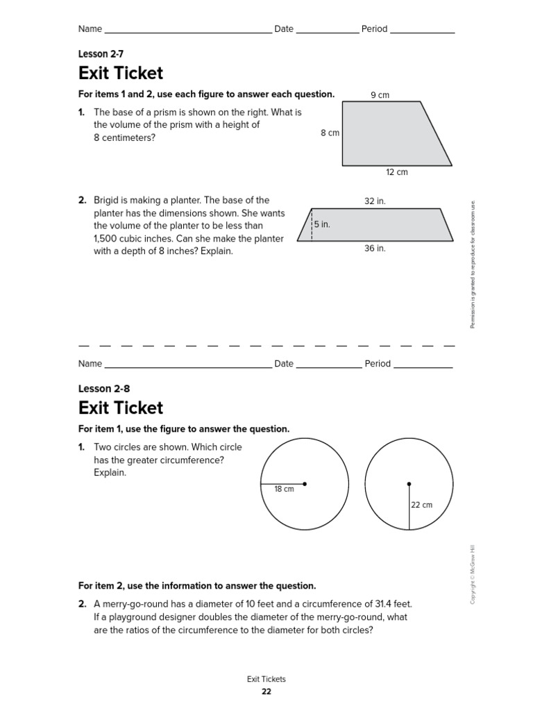 Exit Ticket - Solve Problems Involving Volume | PDF