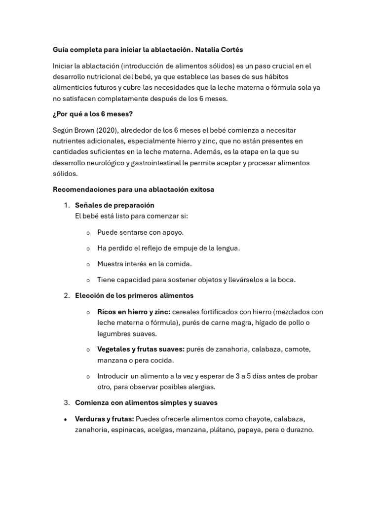 Guía de Ablactación para Bebés | PDF | Alimentos | La leche materna